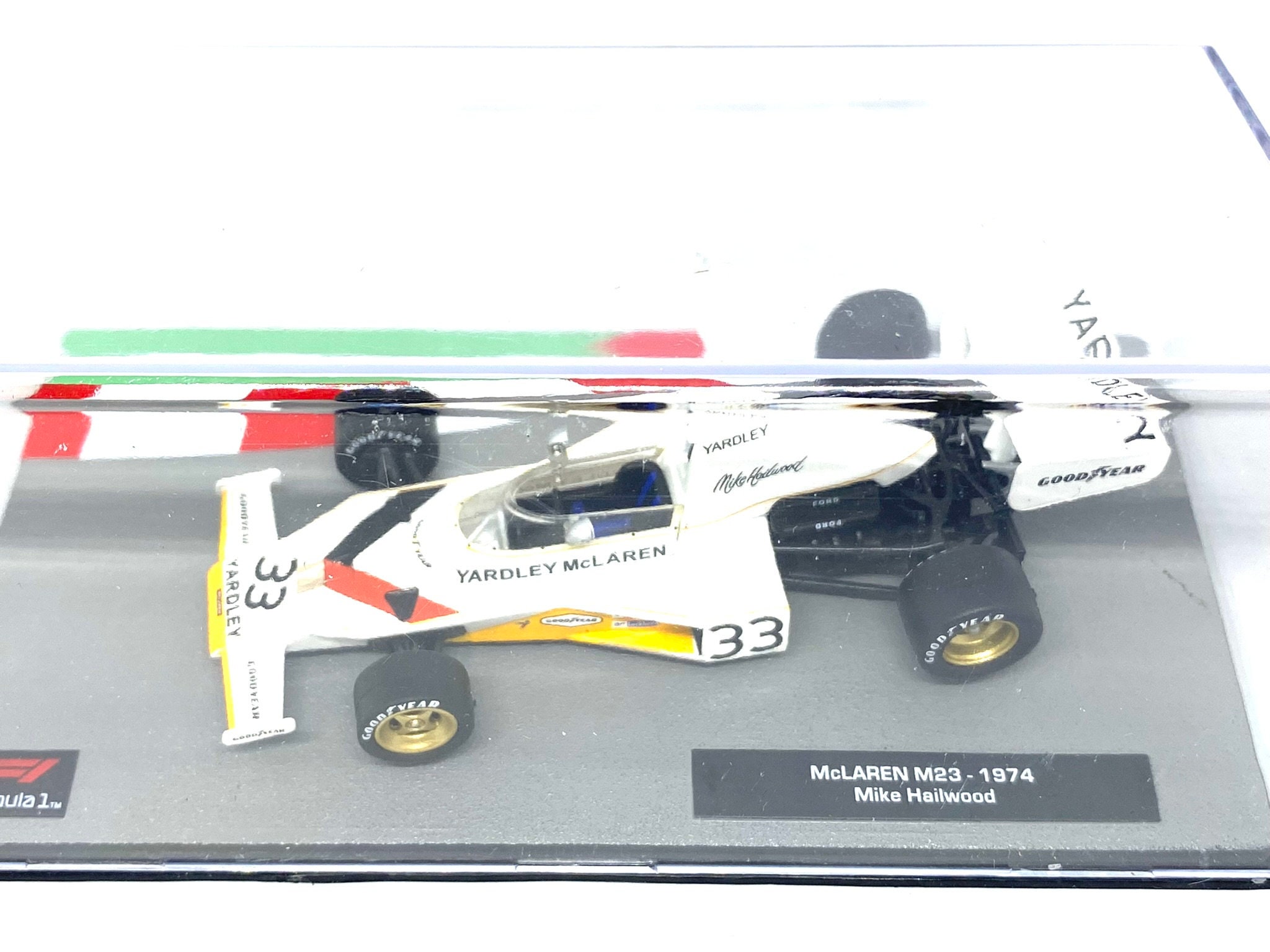 1:43 Scale Model of Mike Hailwood's 1974 Yardley Mclaren M23 F1 Car, Formula One Collectors ...