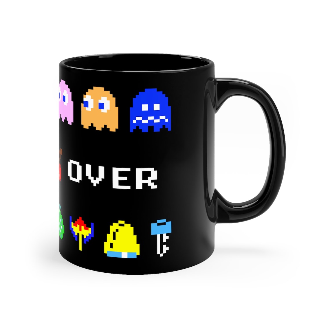 Pac Man Mug. Retro Arcade Mug, Pacman, Ghosts, Game Over, Gamer Gift ...