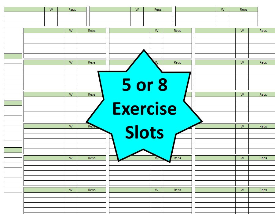 Workout Planner Sheet Workout Tracker Workout Template Excel Workout ...