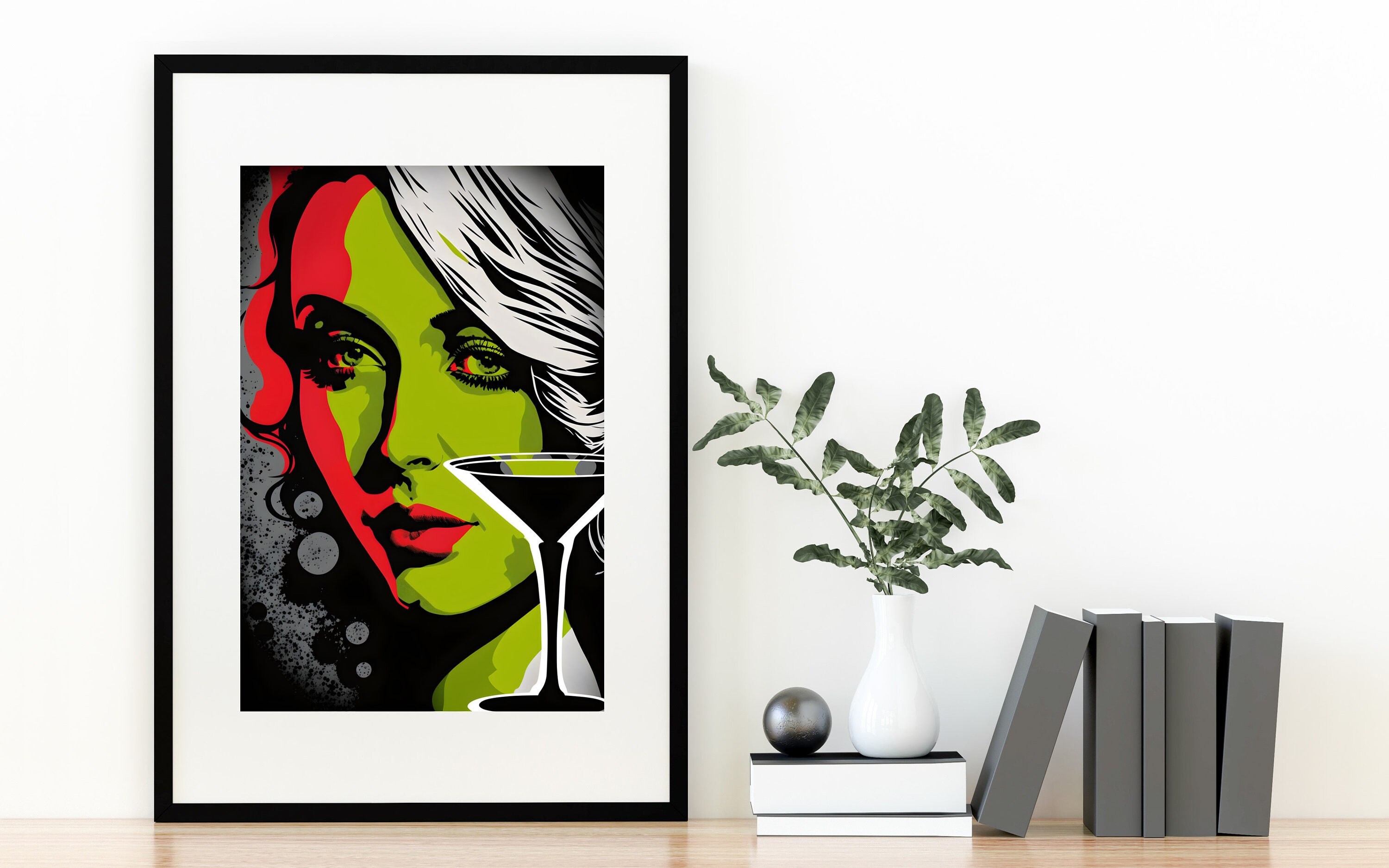 Martini Girl, Pop Art, Wall Art, Vodka Martini, Olive, Abstract ...