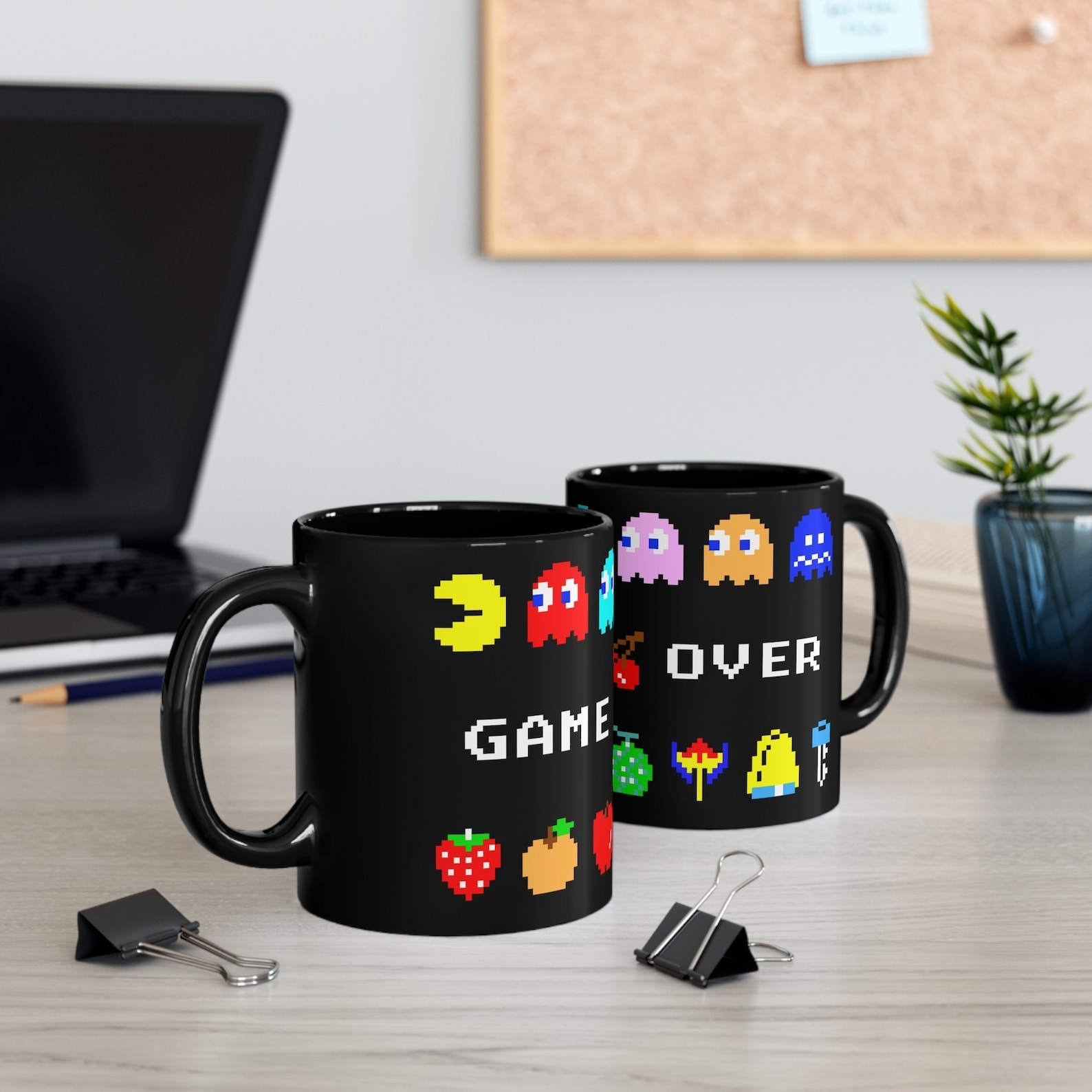 Pac Man Mug. Retro Arcade Mug, Pacman, Ghosts, Game Over, Gamer Gift ...