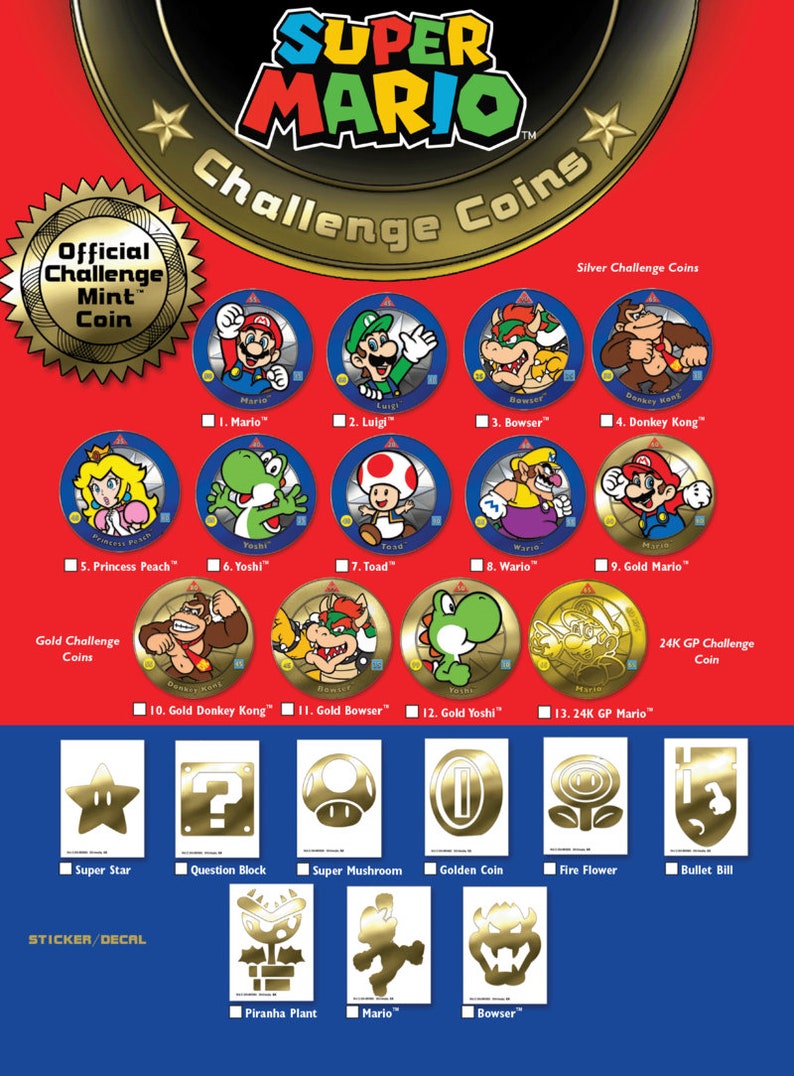 Super Mario Coins Mario Coin Collection Video Game Coins Challenge ...