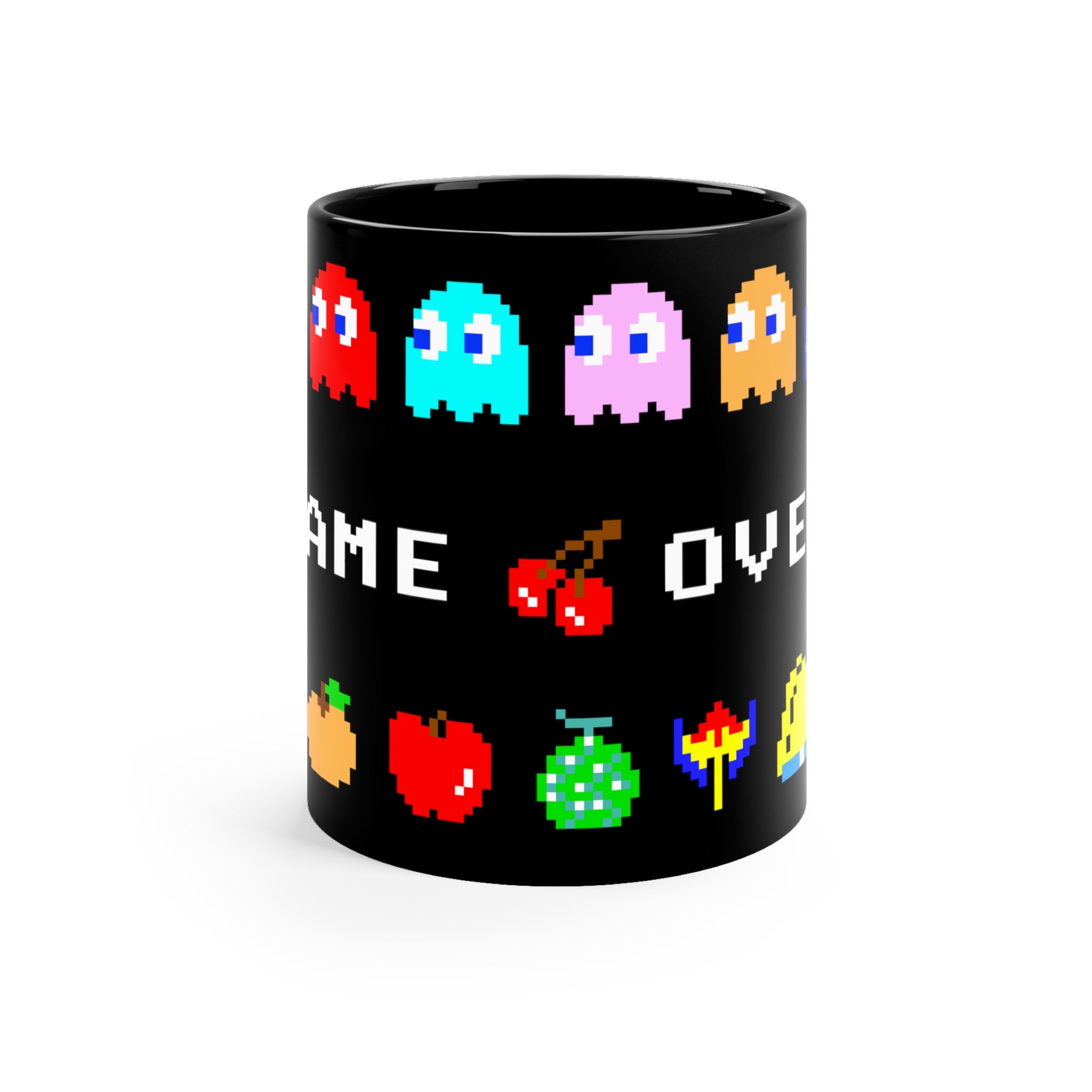 Pac Man Mug. Retro Arcade Mug, Pacman, Ghosts, Game Over, Gamer Gift ...
