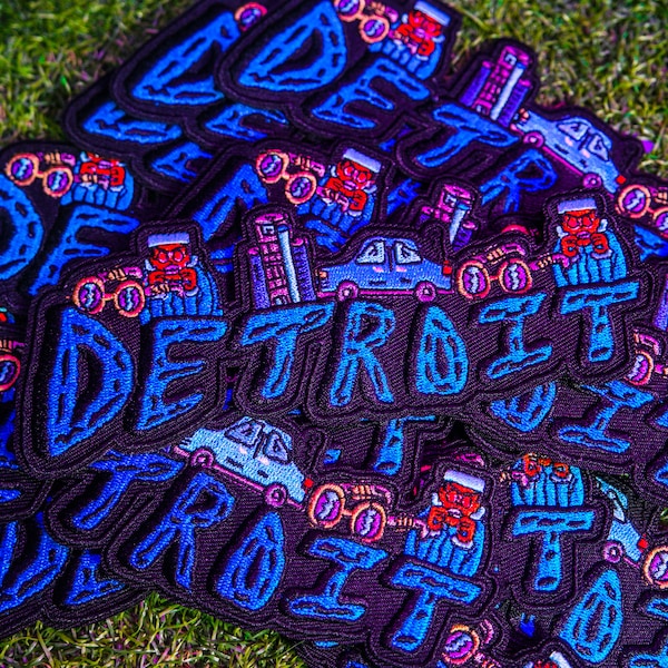 Black Detroit Lions Patch - Etsy