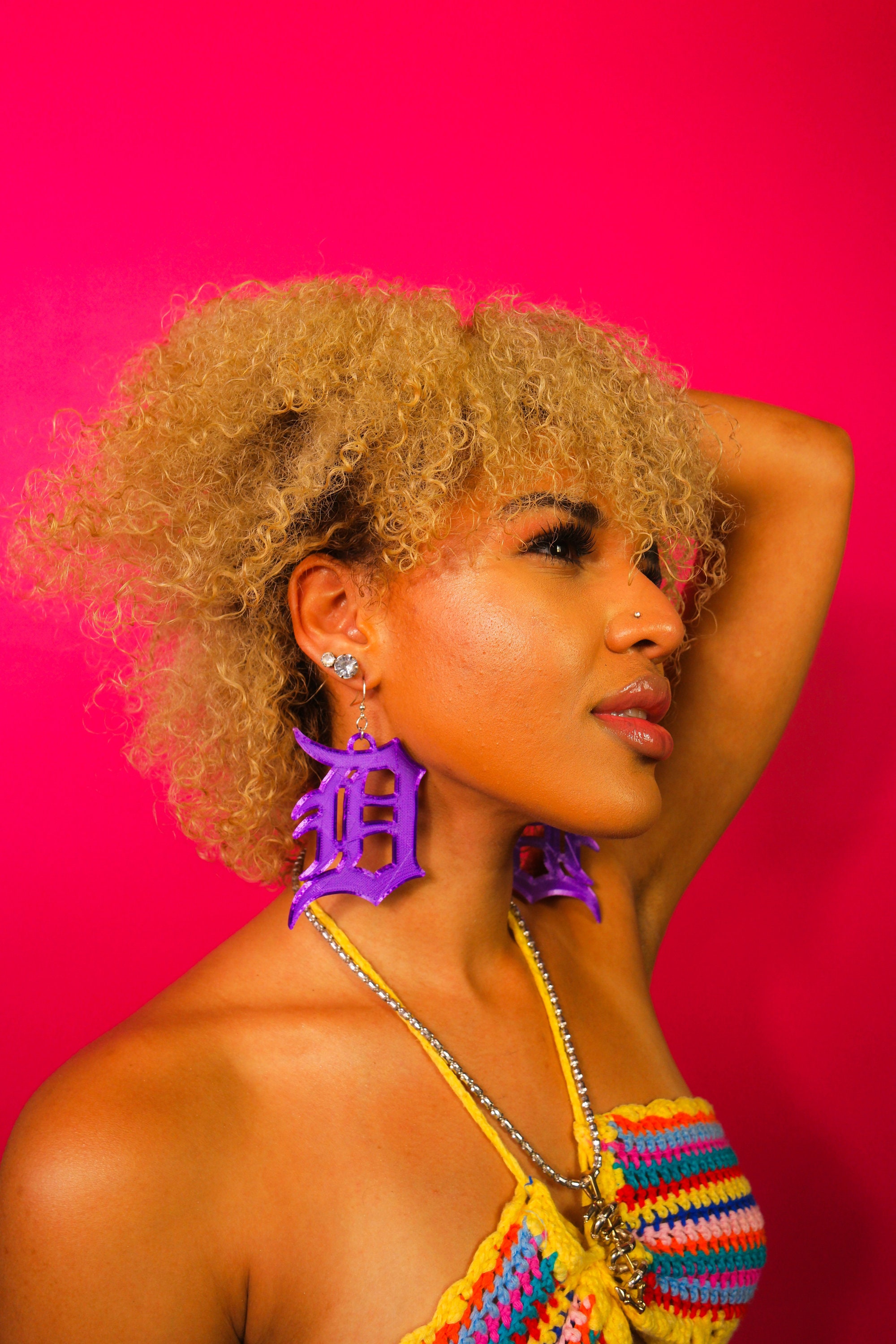 Letter D Earrings, Old English Letter Earrings, Detroit Earrings ...