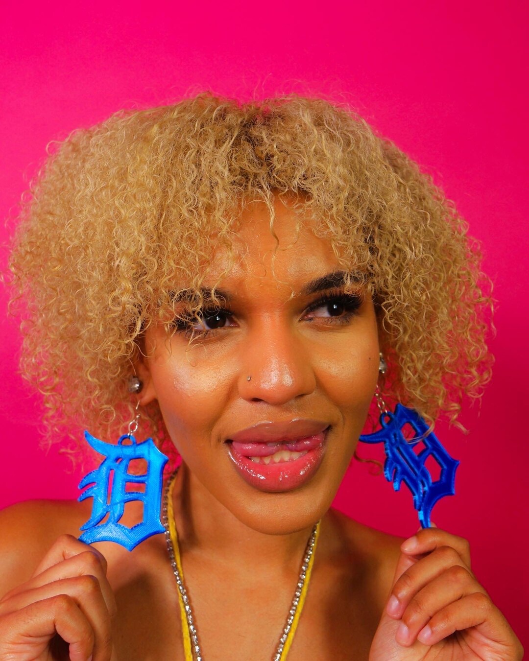 Letter D Earrings, Old English Letter Earrings, Detroit Earrings ...