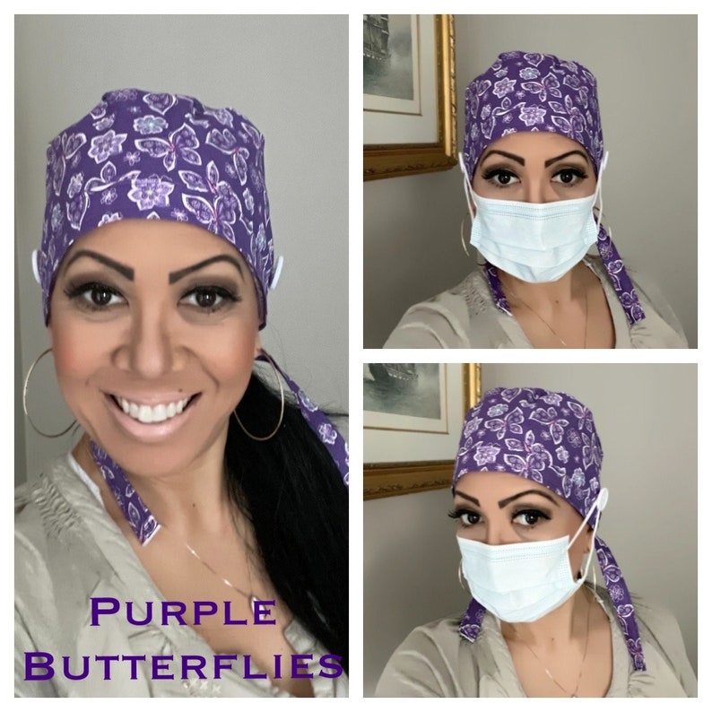 Scrub Cap, Scrub Hats, Surgical Scrub Hats With Buttons Ear Savers ...