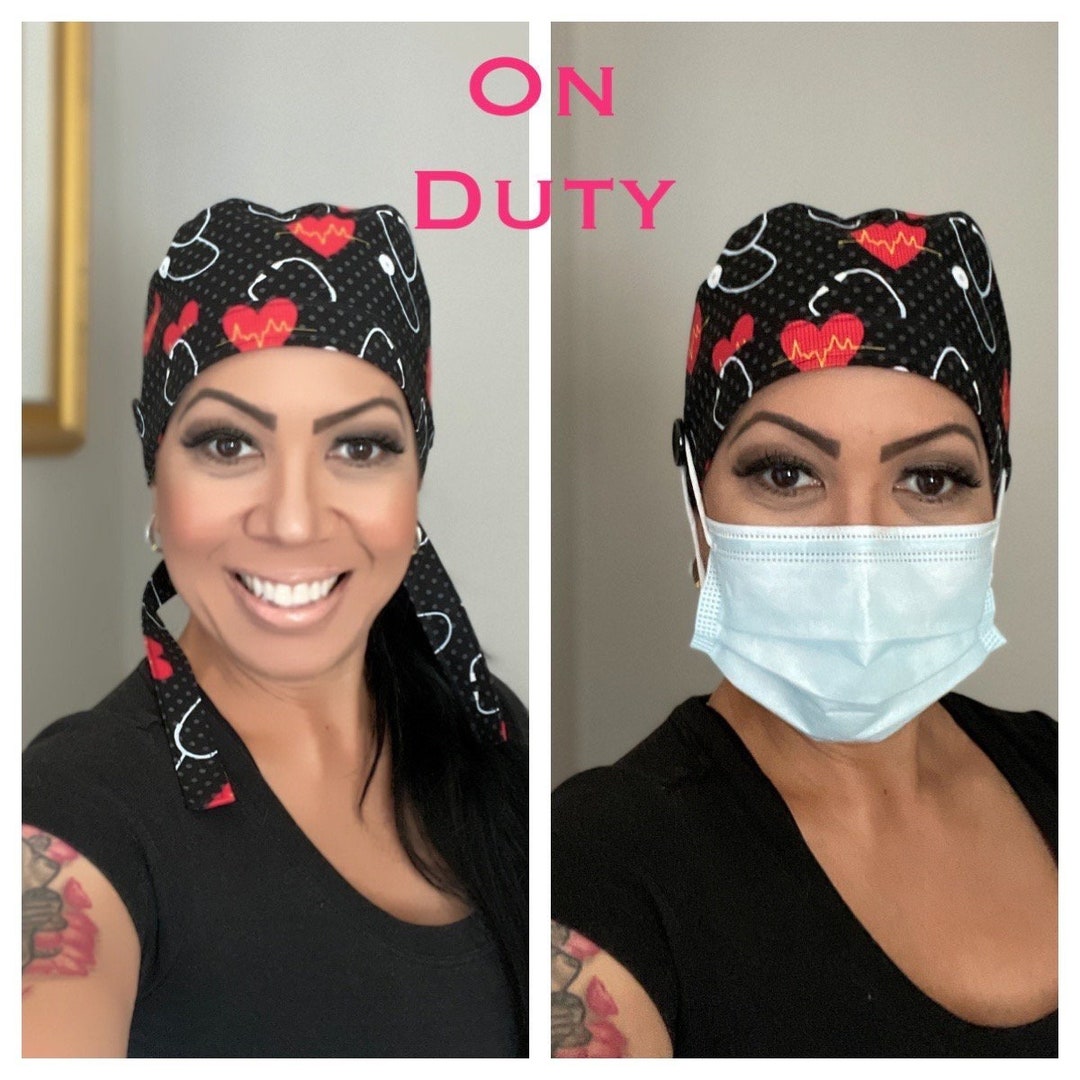 Scrub Caps With Buttons / Nurse Hat / Scrub Cap / Medical Scrub Cap ...