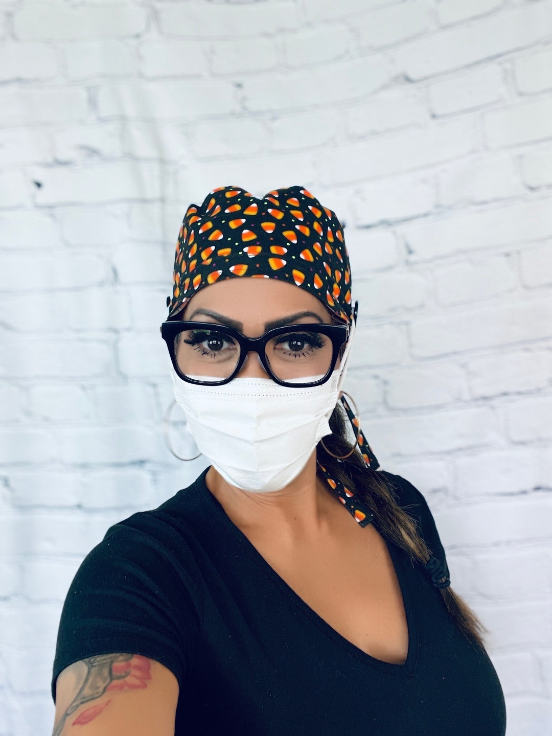 Surgical Cap / Scrub Cap With Buttons / Fall Halloween Scrub Cap ...