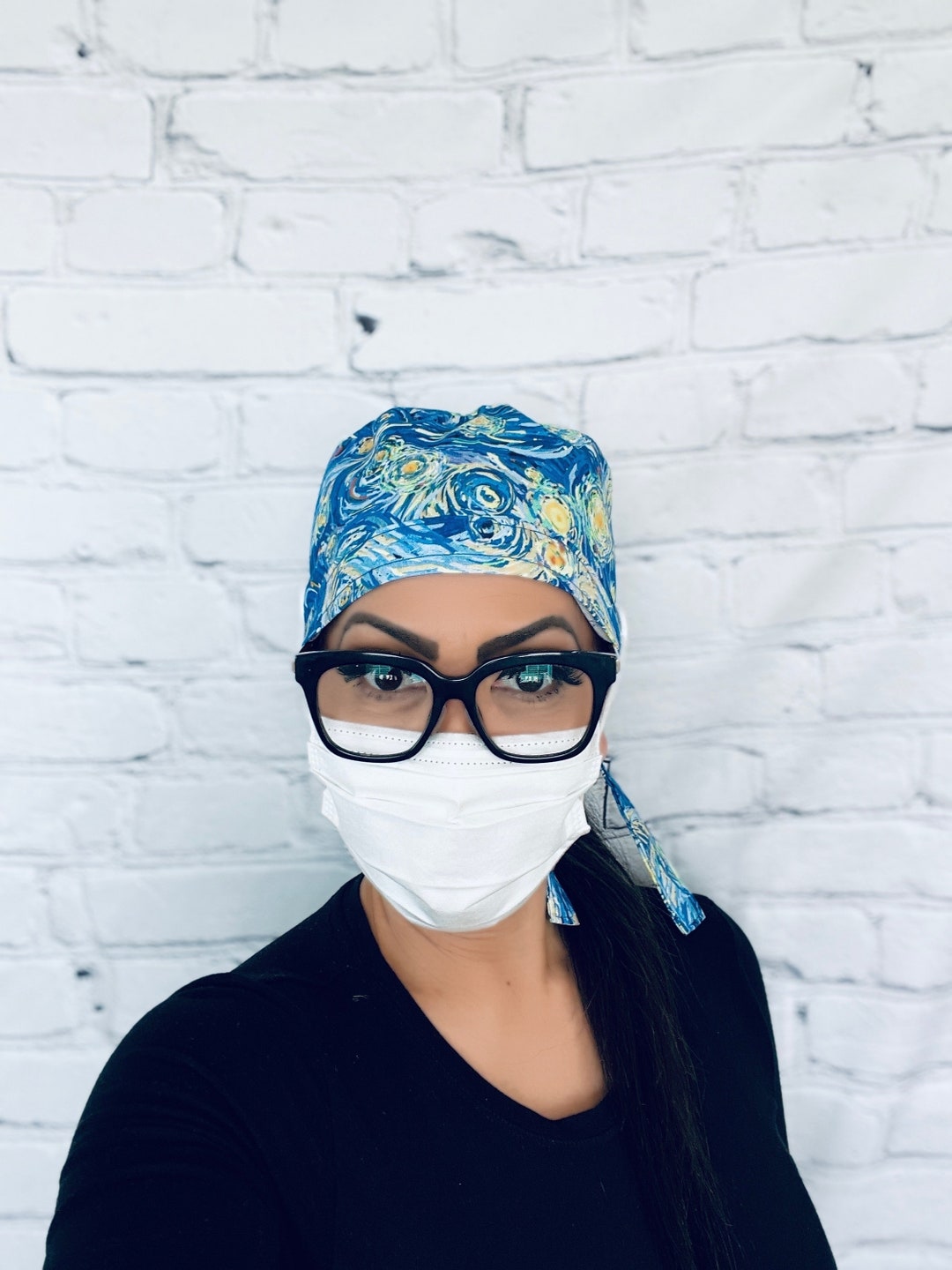 Womens Scrub Cap, Scrub Cap With Buttons, Surgical Scrub Cap, Nurse Cap ...