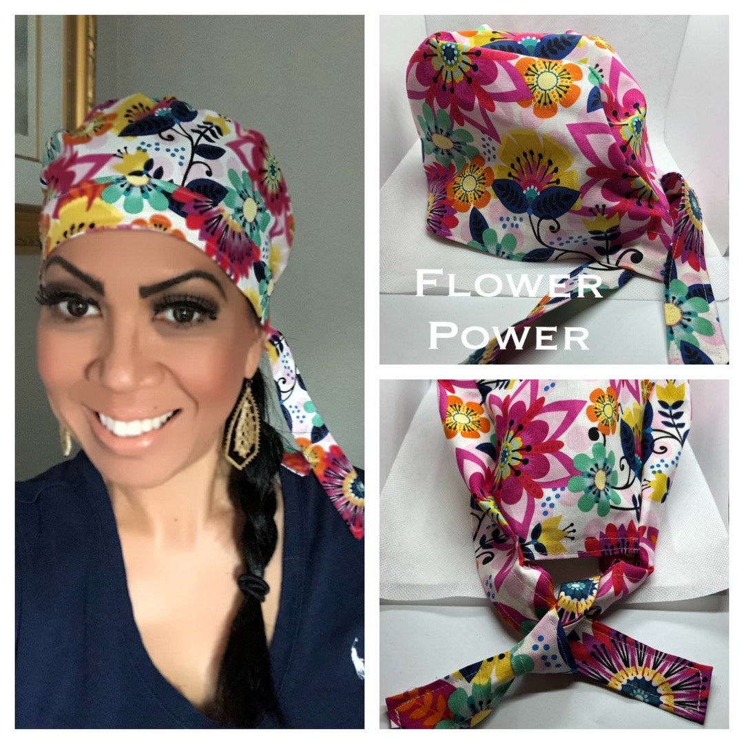 Scrub Caps With Buttons / Scrub Caps / Medical Scrub Cap / Female Scrub ...