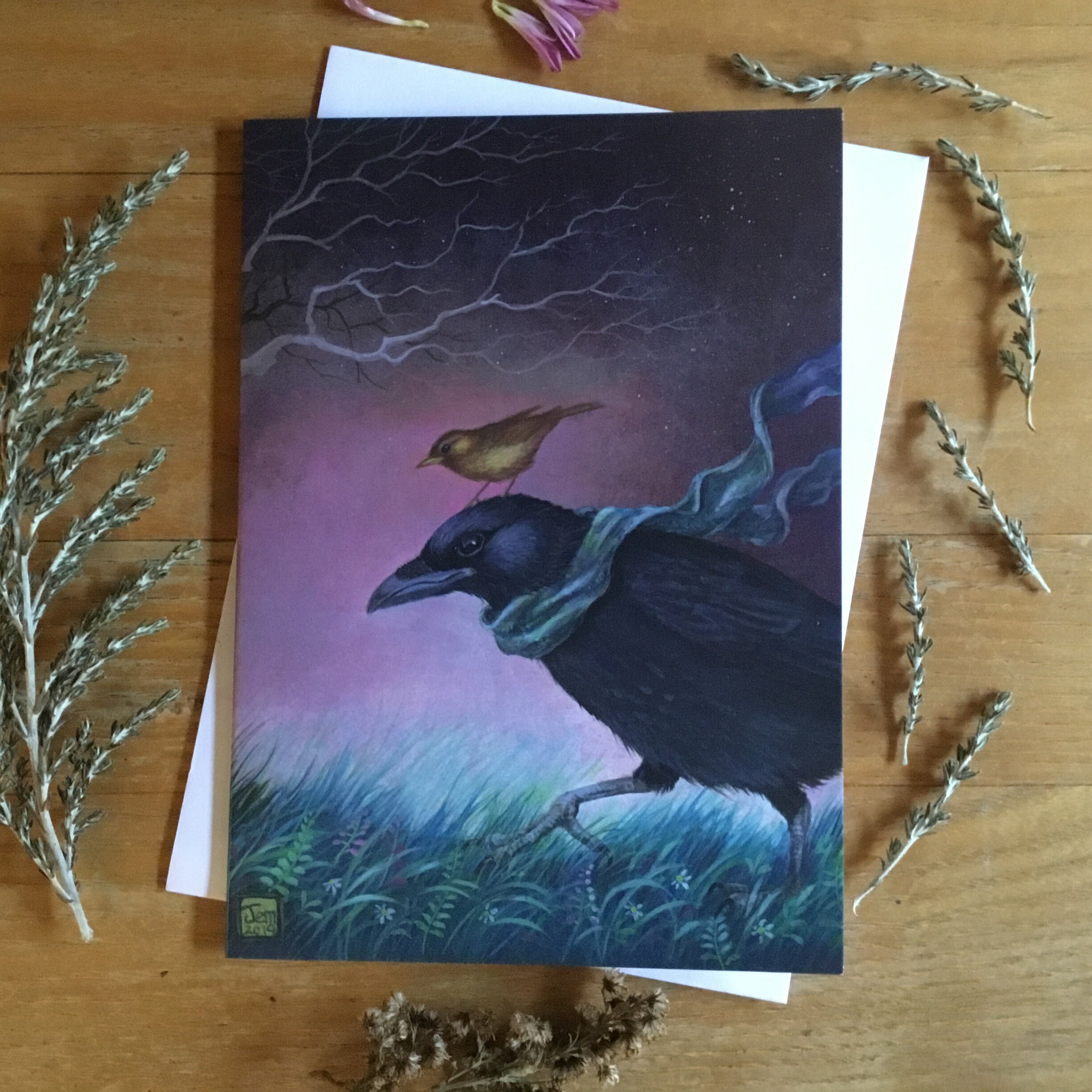 Crow Greetings Card. ‘winter Walk.’ - Etsy
