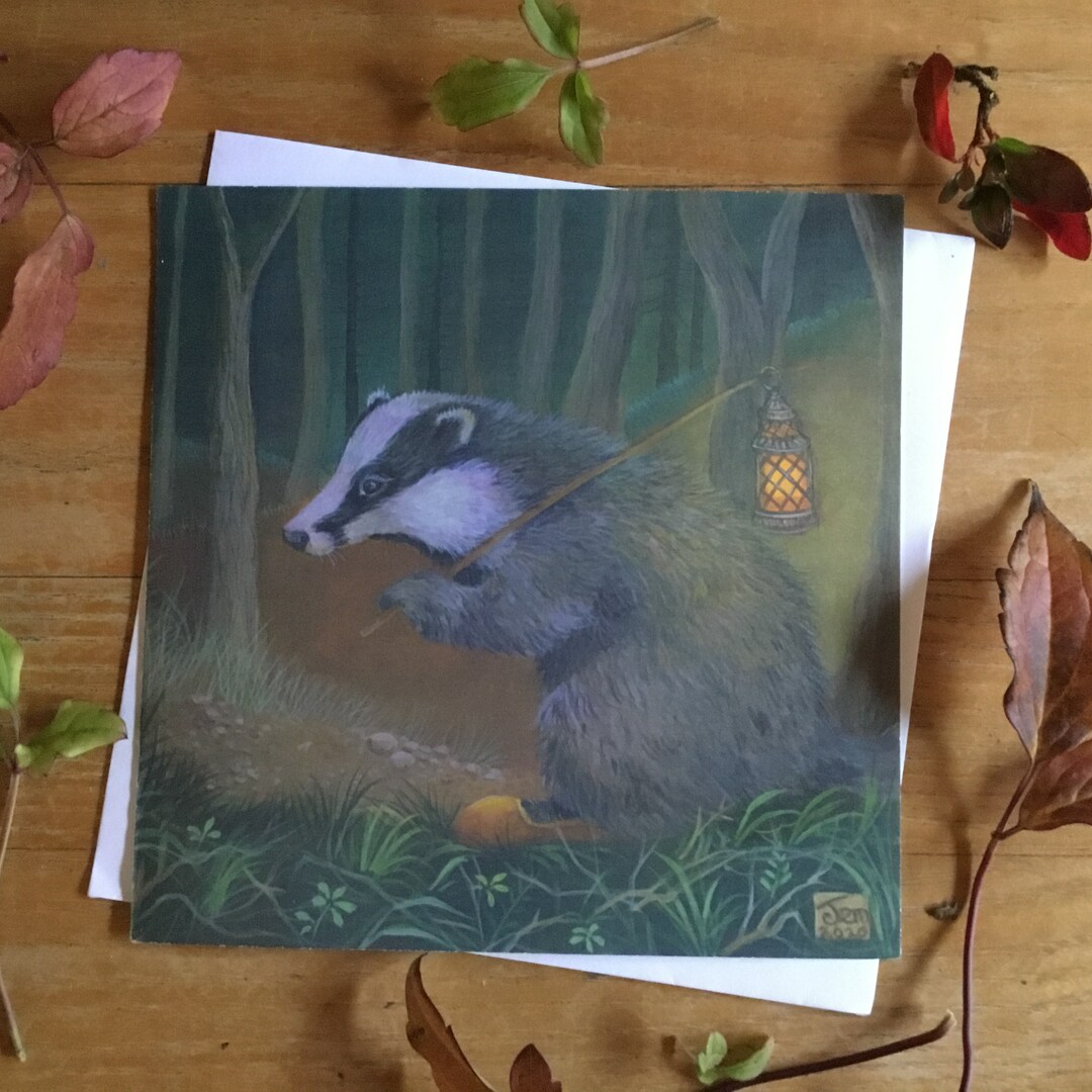 Badger Greetings Card 'old Brock' - Etsy