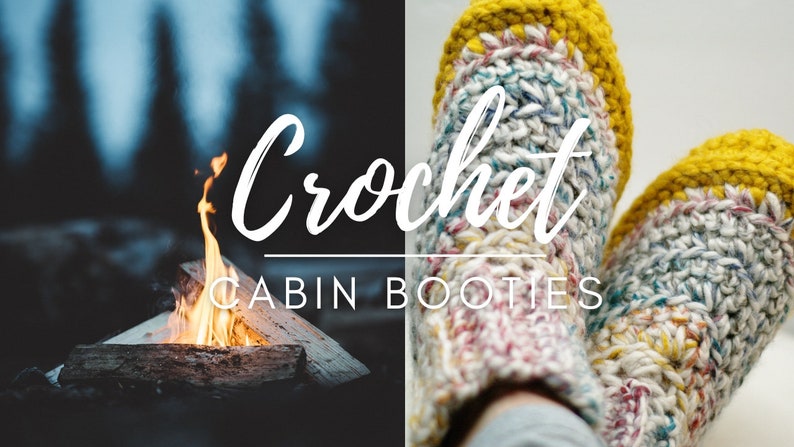Crochet SLIPPERS the Woodcamper Cabin Booties Youtube - Etsy