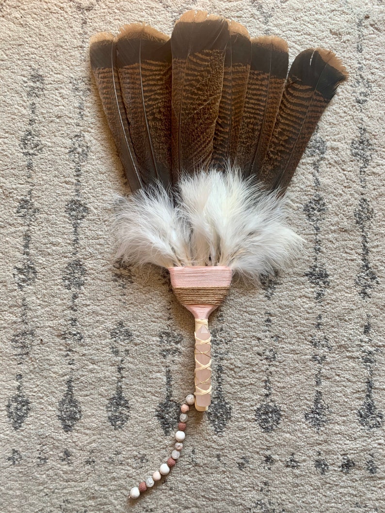 Crystal Smudging Fan CUSTOM ORDER Feather Smudging Fan | Etsy