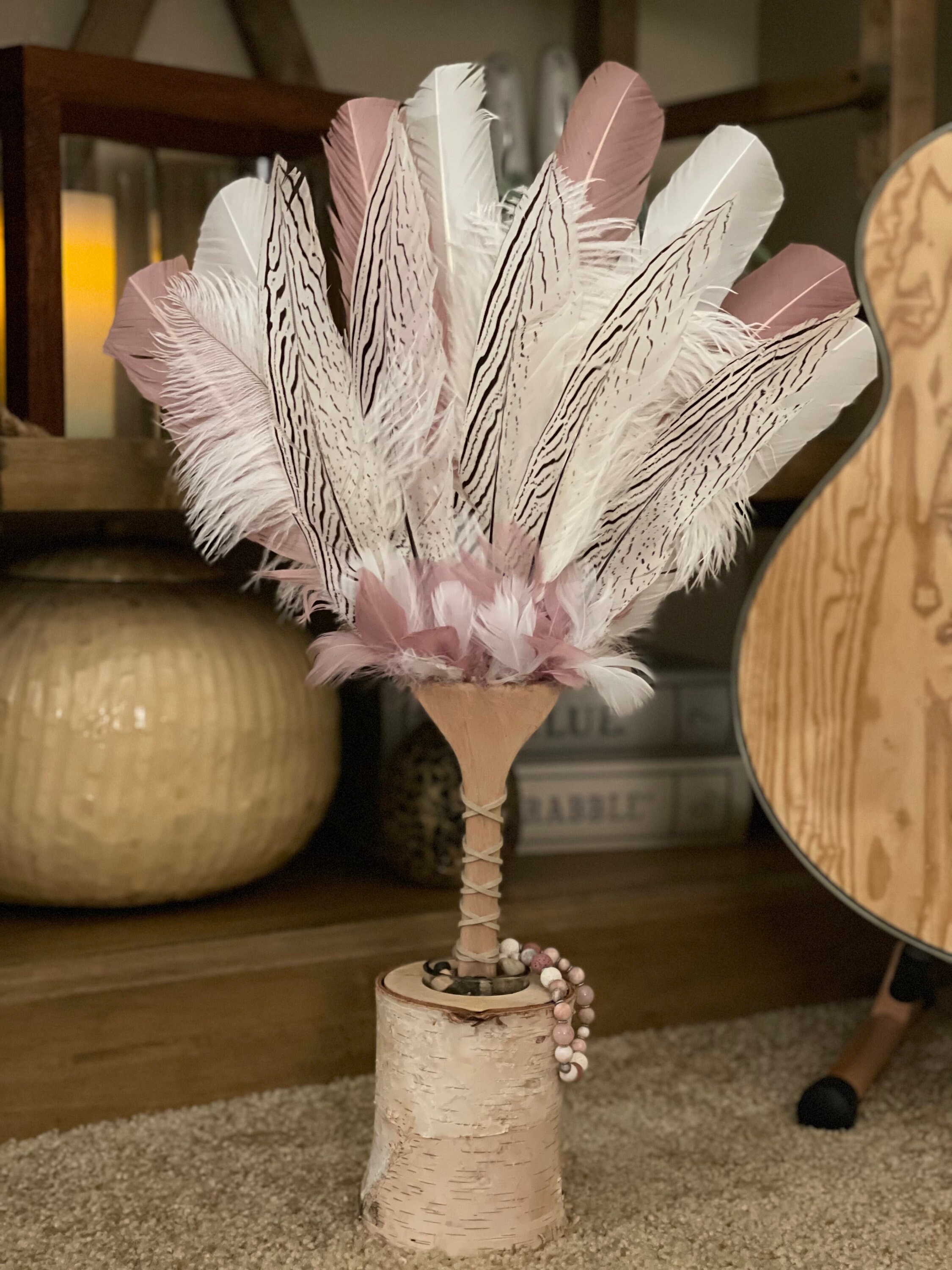 Crystal Smudging Fan (CUSTOM ORDER), Feather Smudging Fan, Crystal ...