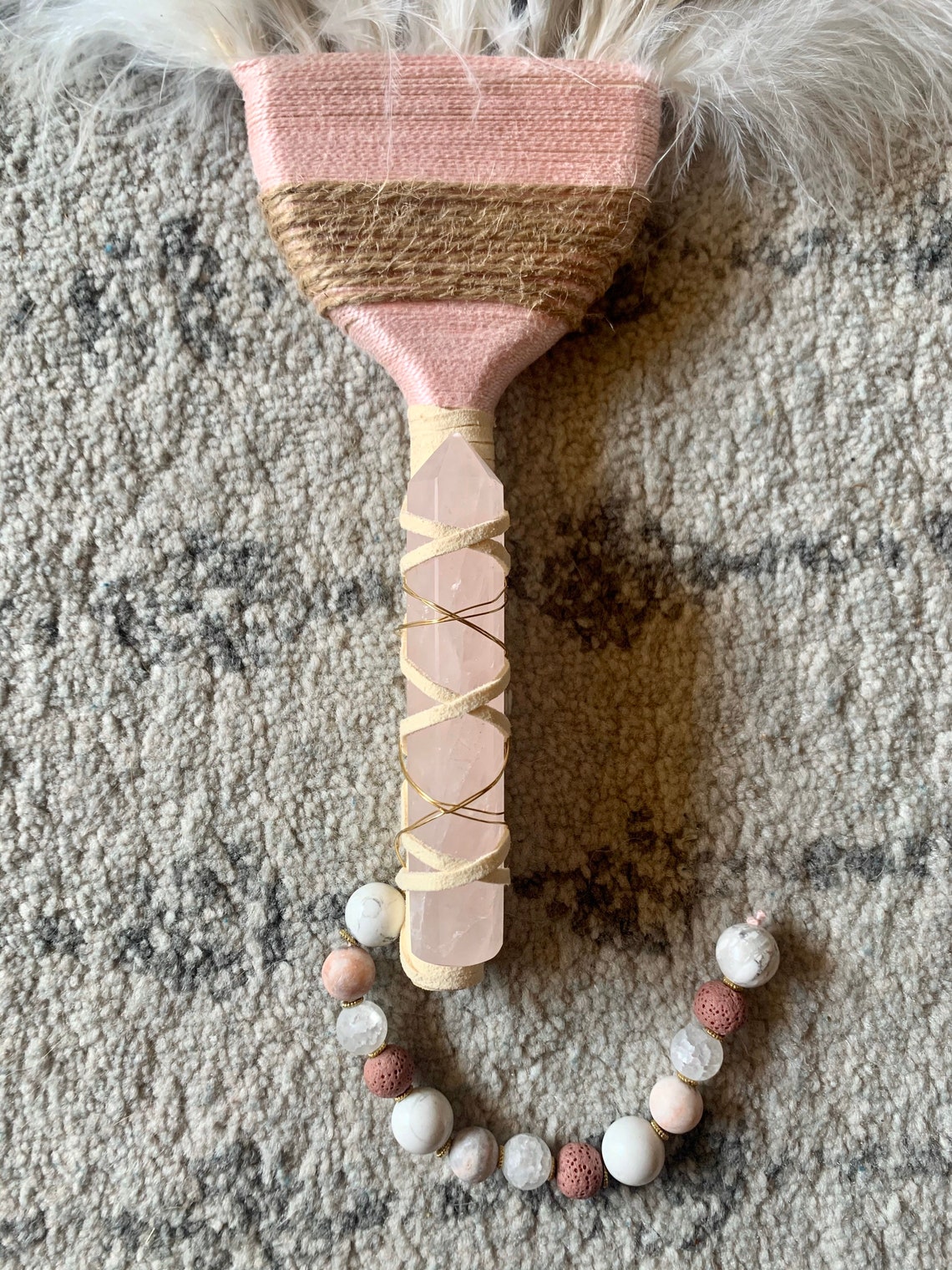 Crystal Smudging Fan CUSTOM ORDER Feather Smudging Fan | Etsy