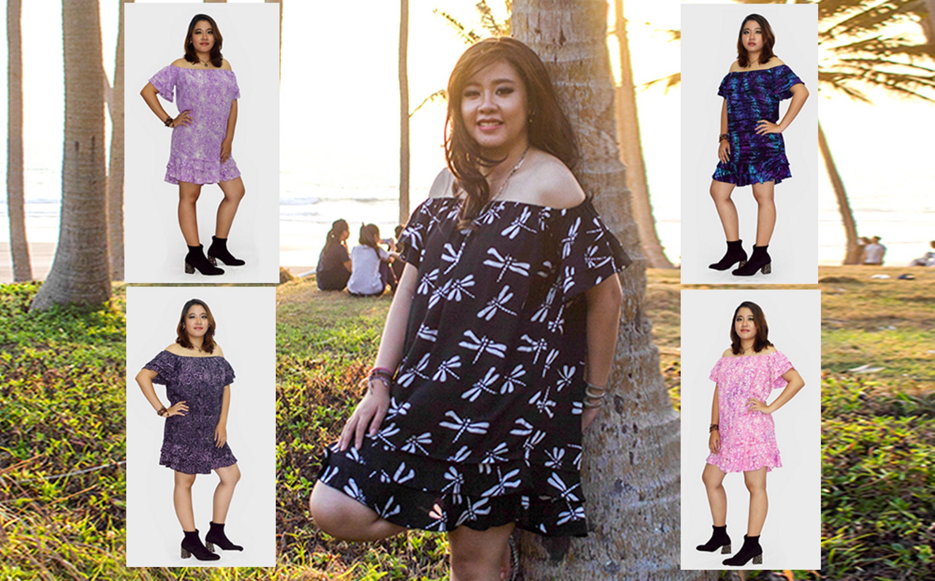 ROMANTIC Batik off Shoulder Short Dress Top Quality Bali Batik Frill ...