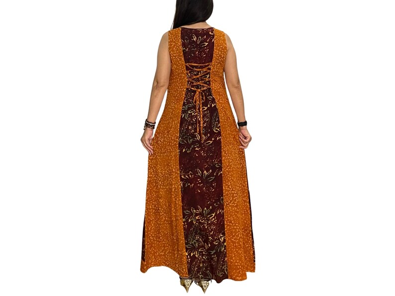 TIRTA Boho Hand Made Batik Maxi Sleeveless Dress - Lace up - Bali ...