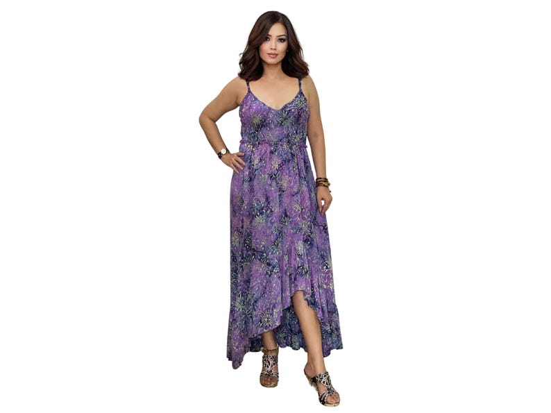 GAURI Hand Made Batik Purple Rain Maxi Dress - BG27010 - Etsy