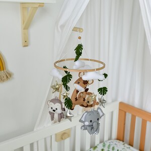 Baby Mobile Safari Giraffe Lion Nursery Mobile Safari Hanging Crib ...