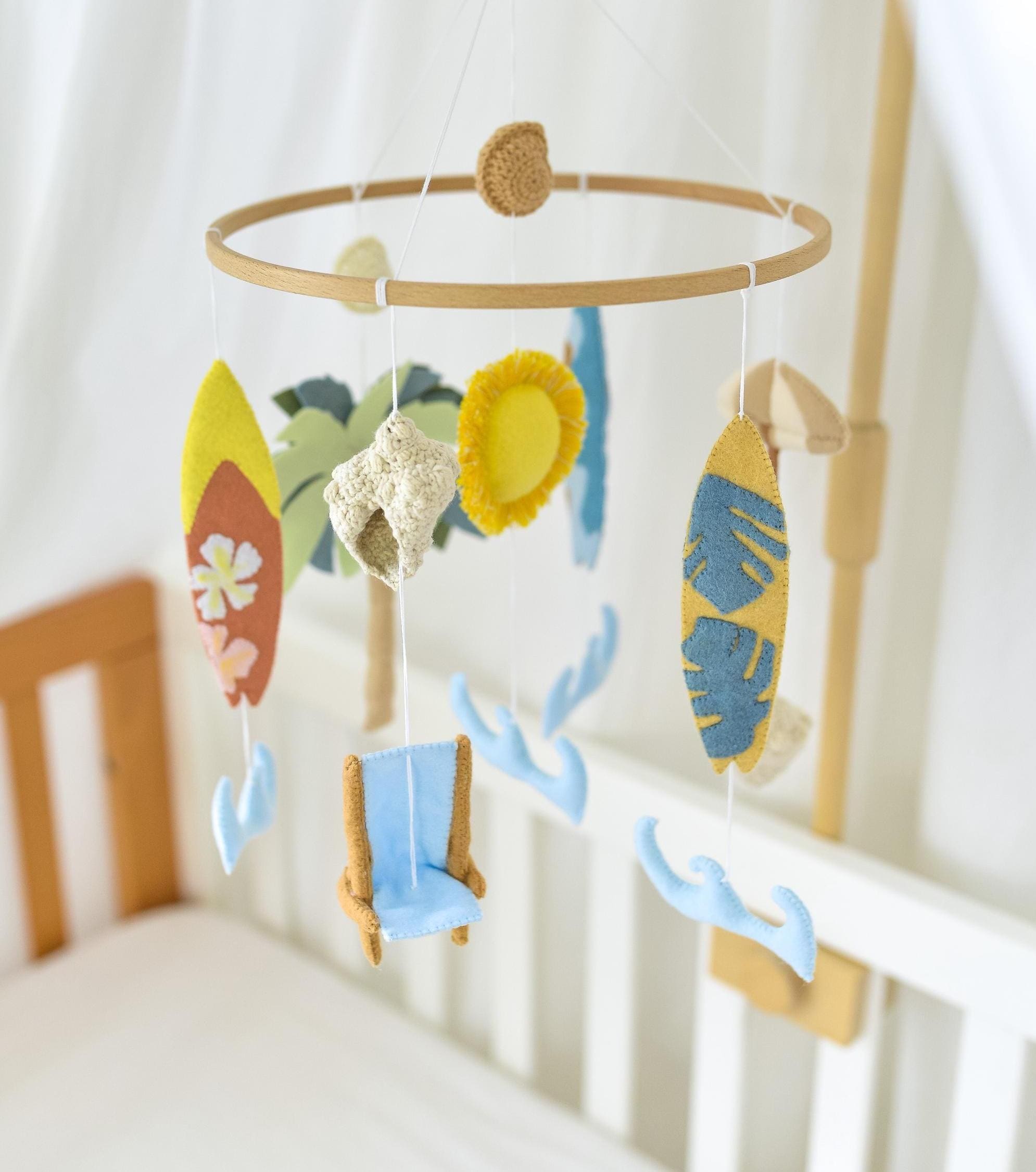Beach Baby Mobile Coastal Nursery Decor Surf Baby Mobile Sunshine ...