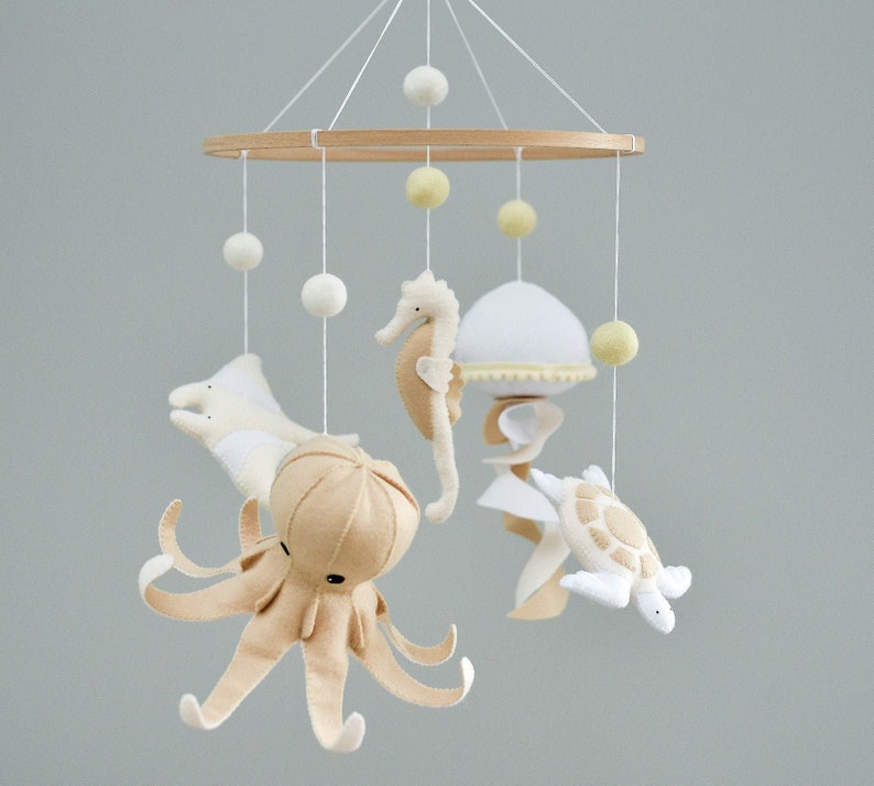 Ocean Nursery Mobile Baby Mobile Octopus Jellyfish Stingray - Etsy