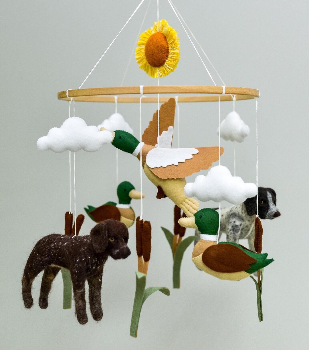 Hunting Baby Mobile Mallard Ducks Mobile Baby GSP Dogs Custom Mobile ...