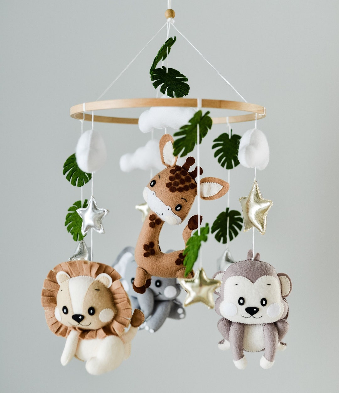 Baby Mobile Safari Giraffe Lion Nursery Mobile Safari Hanging Crib ...