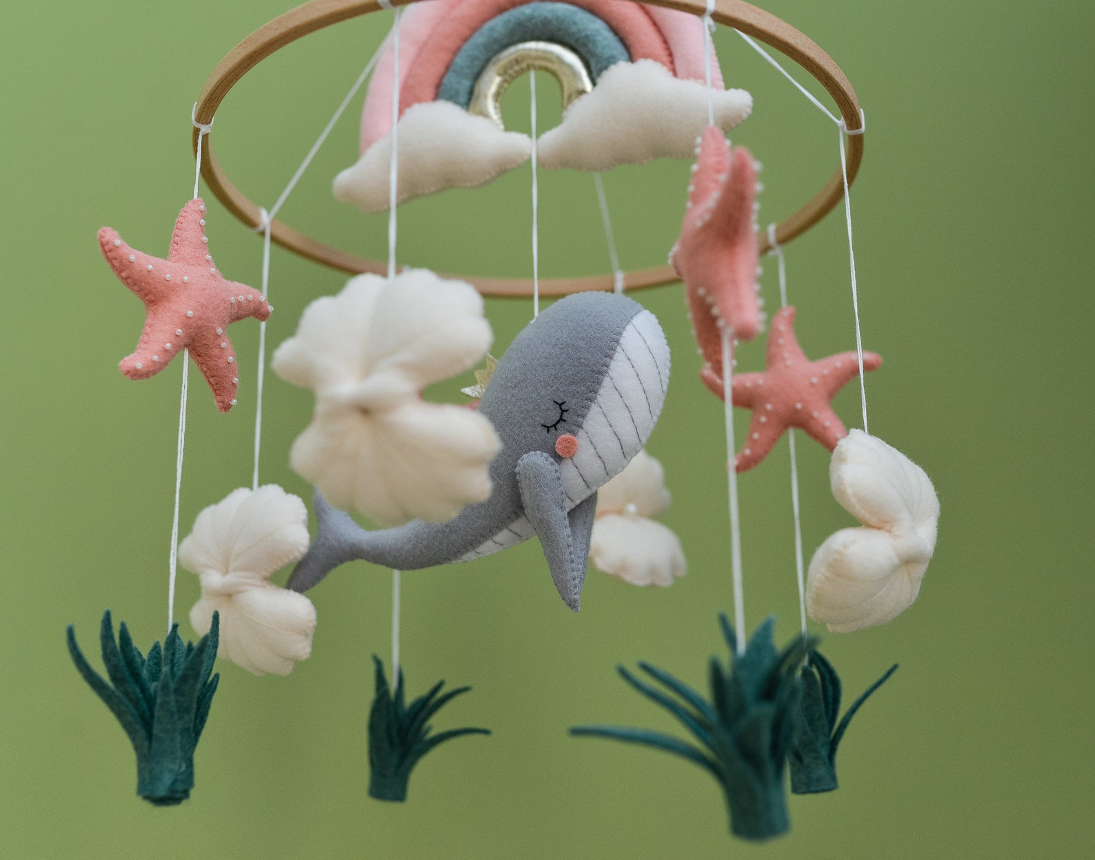 Baby Mobile Ocean Baby Mobile Girl Whale Mobile Shell Mobile Custom ...