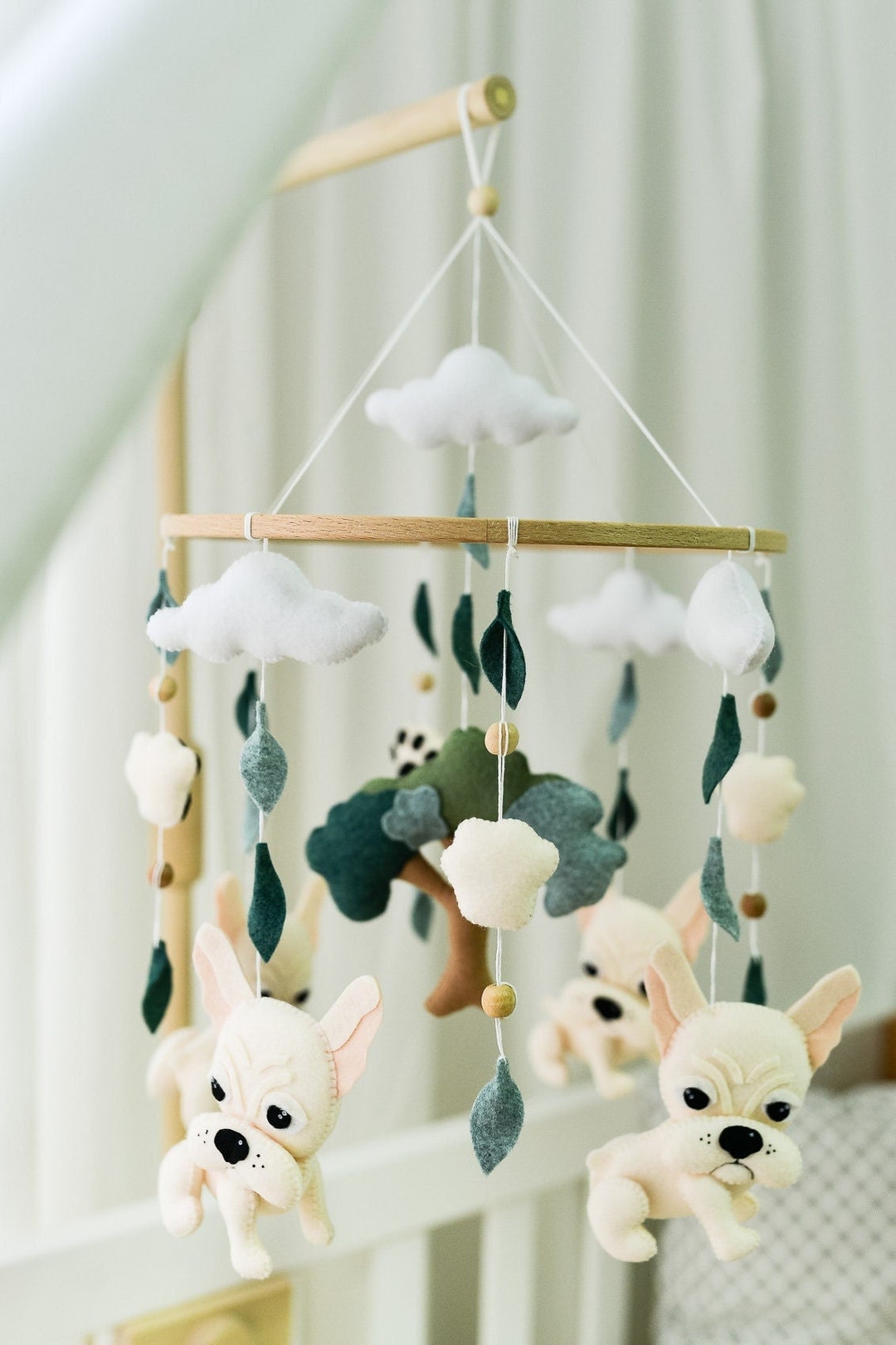Custom Puppy Mobile Baby, French Bulldog Crib Mobile, Dog Nursery ...