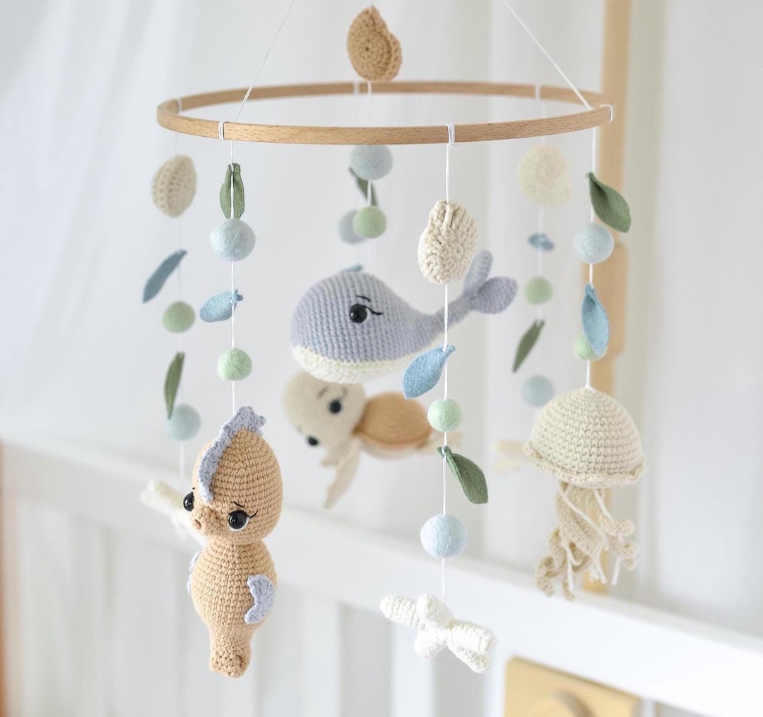 Nautical Baby Mobile Ocean Nursery Mobile Crochet Baby Mobile Handmade ...