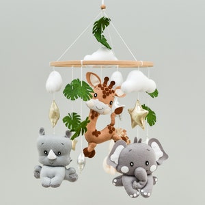Baby Mobile Safari Giraffe Lion Nursery Mobile Safari Hanging Crib ...