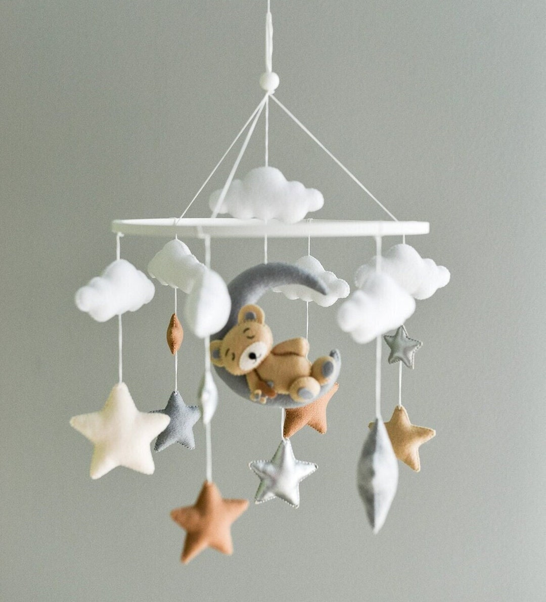 Teddy Crib Mobile, Bear Mobile for Nursery, Teddy Bear Neutral Animals ...