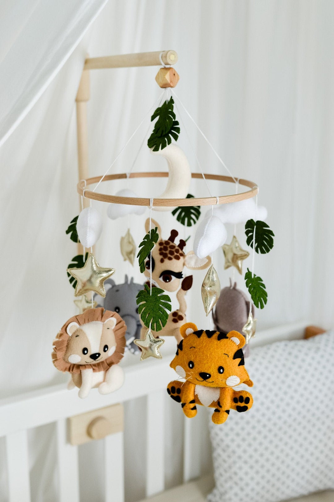Big Baby Mobile Safari Giraffe Baby Mobile Lion Tiger Monkey - Etsy