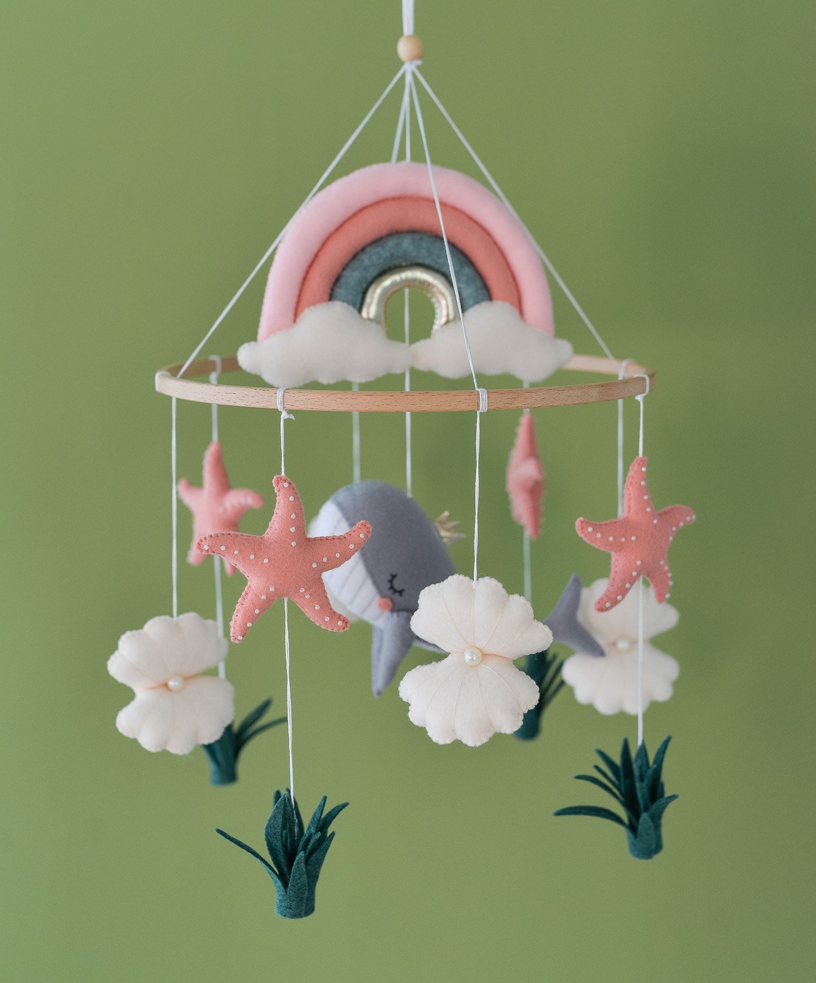 Baby Mobile Ocean Baby Mobile Girl Whale Mobile Shell Mobile Custom ...