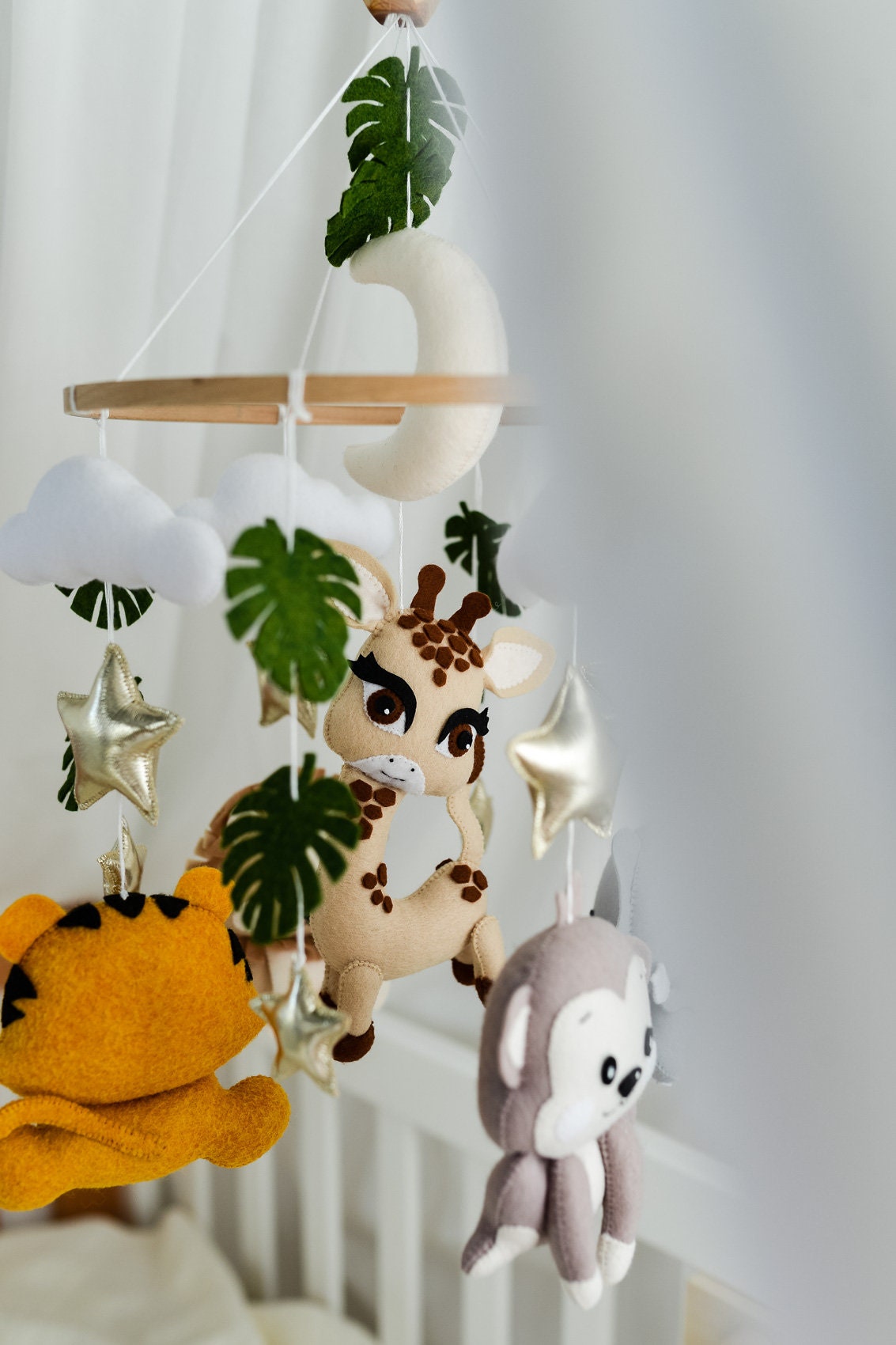 Big Baby Mobile Safari - Giraffe Baby Mobile - Lion Tiger Monkey ...