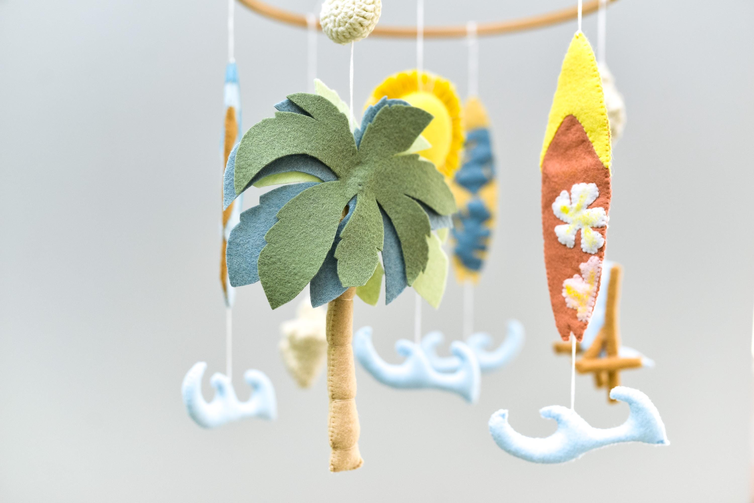 Beach Baby Mobile Coastal Nursery Decor Surf Baby Mobile Sunshine ...