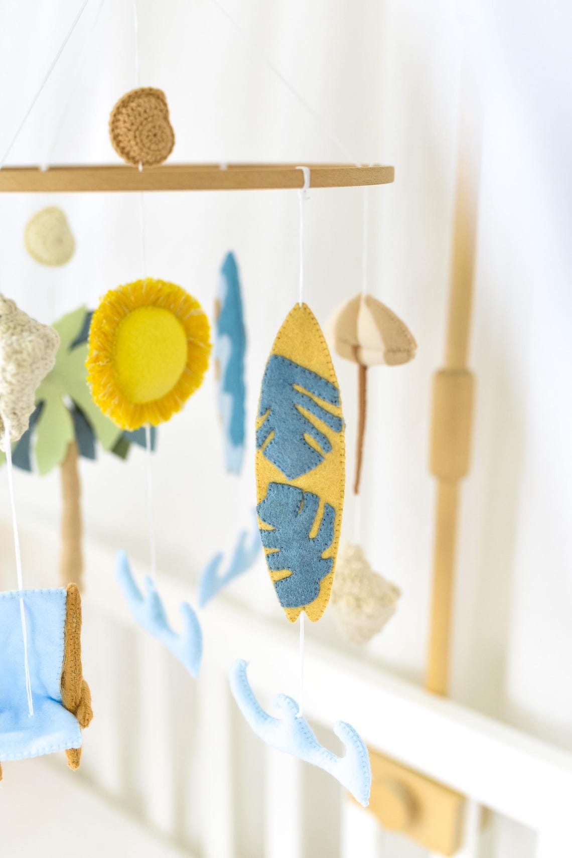 Beach Baby Mobile Coastal Nursery Decor Surf Baby Mobile Sunshine ...