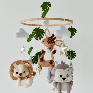Baby Mobile Safari Giraffe Lion Nursery Mobile Safari Hanging Crib ...