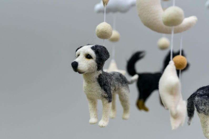 Custom Dog Mobile Baby Mobile Dog Pets Nursery Decor Handmade Felt Crib ...