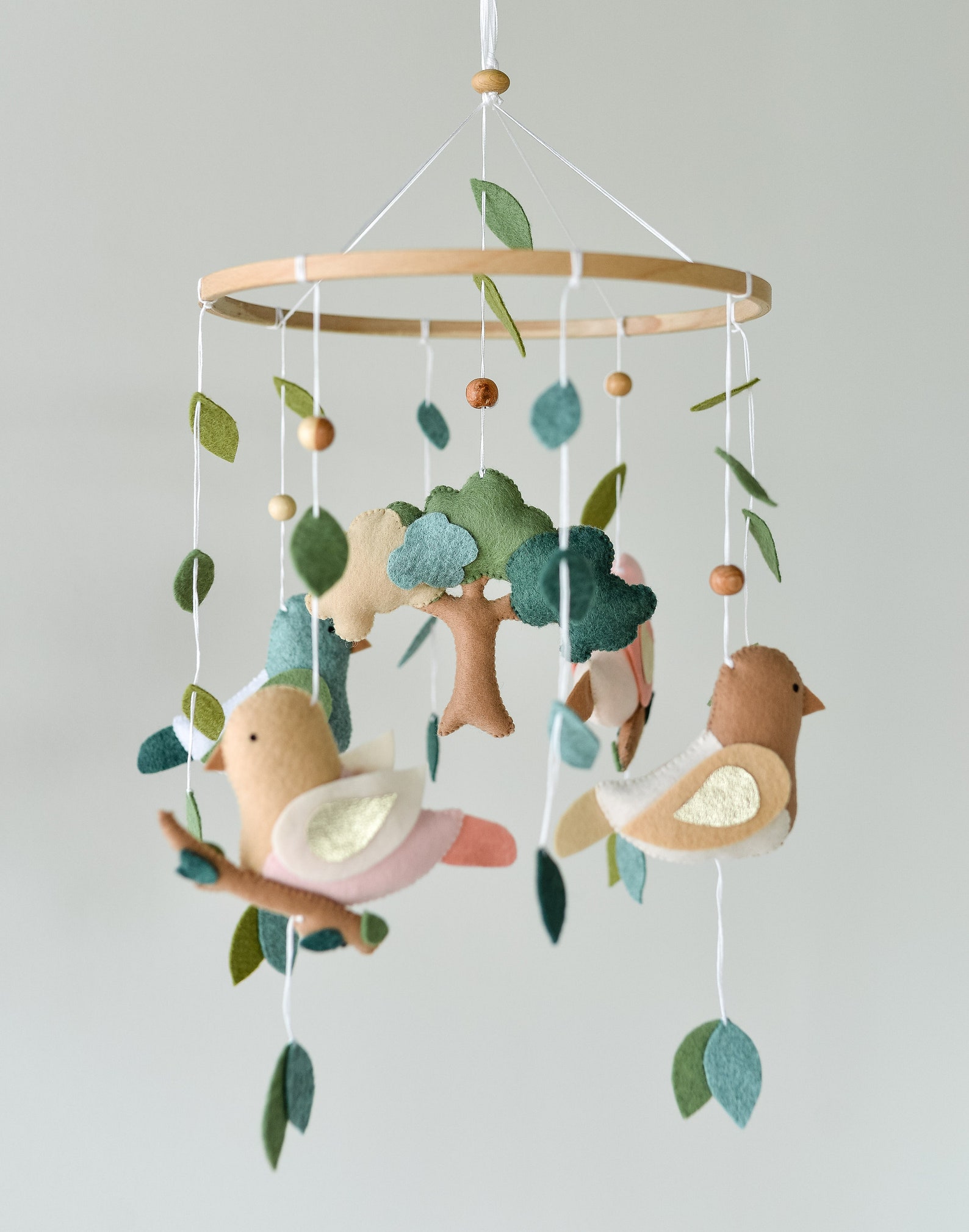 Bird Mobile Woodland Nursery Mobile Baby Girl Woodland Hanging - Etsy