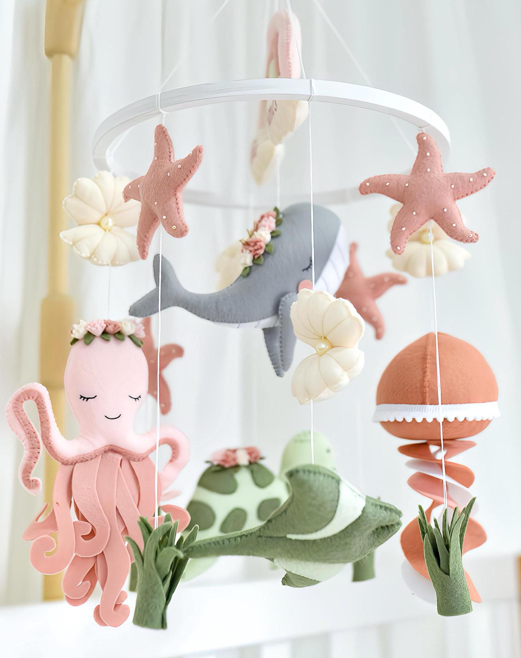 Ocean Mobile Nursery Whale Crib Mobile Baby Girl Mobile Octopus ...