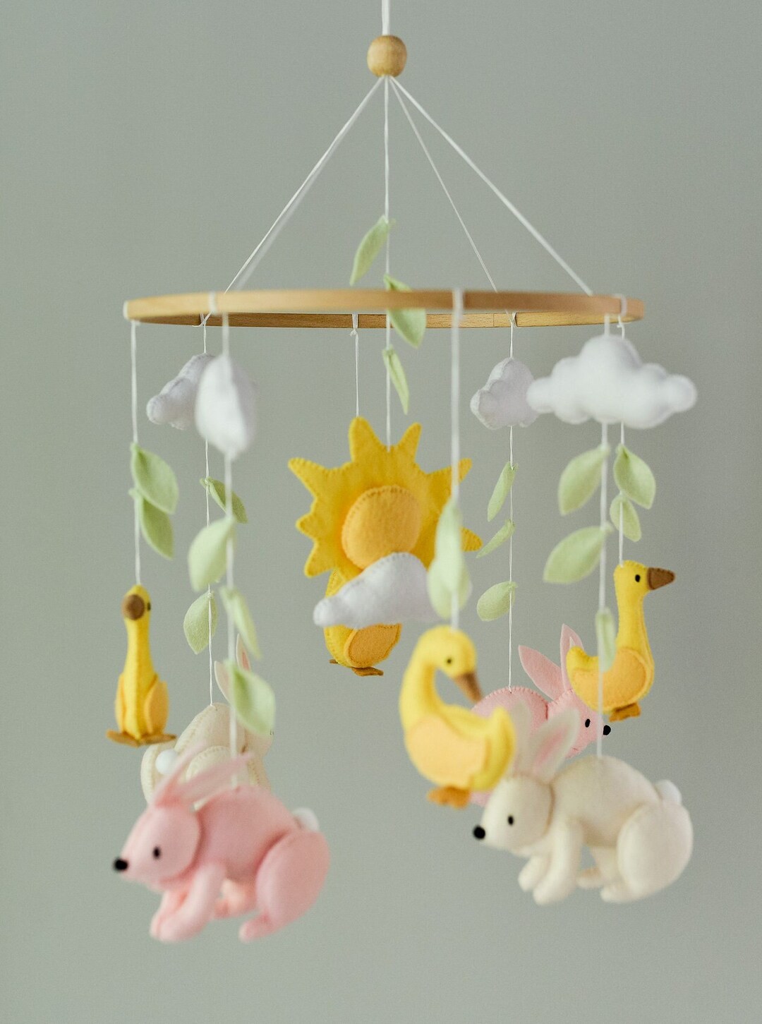 Duck Mobile - Bunny Mobile - Baby Girl Crib Mobile - Woodland Mobile - Etsy