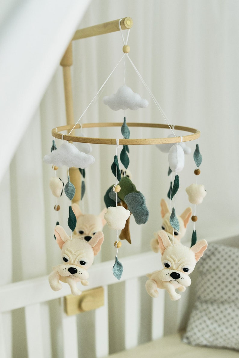 Custom Puppy Mobile Baby, French Bulldog Crib Mobile, Dog Nursery ...