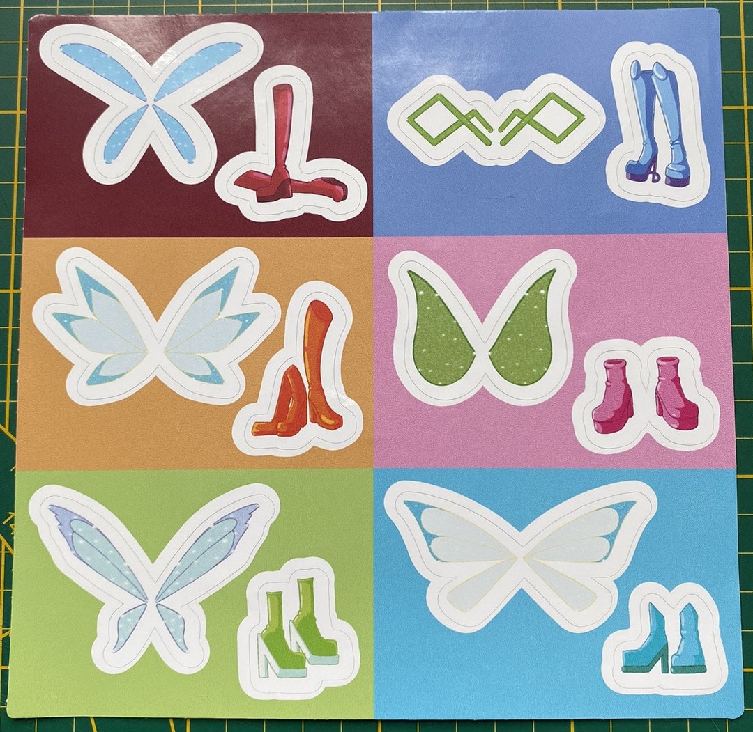 Winx Sticker Sheet: Wings and Boots - Etsy