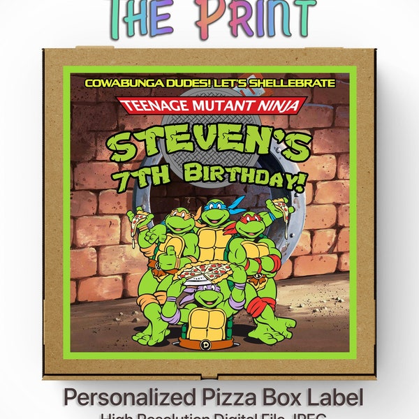 Ninja Turtle Pizza Box Label - Etsy