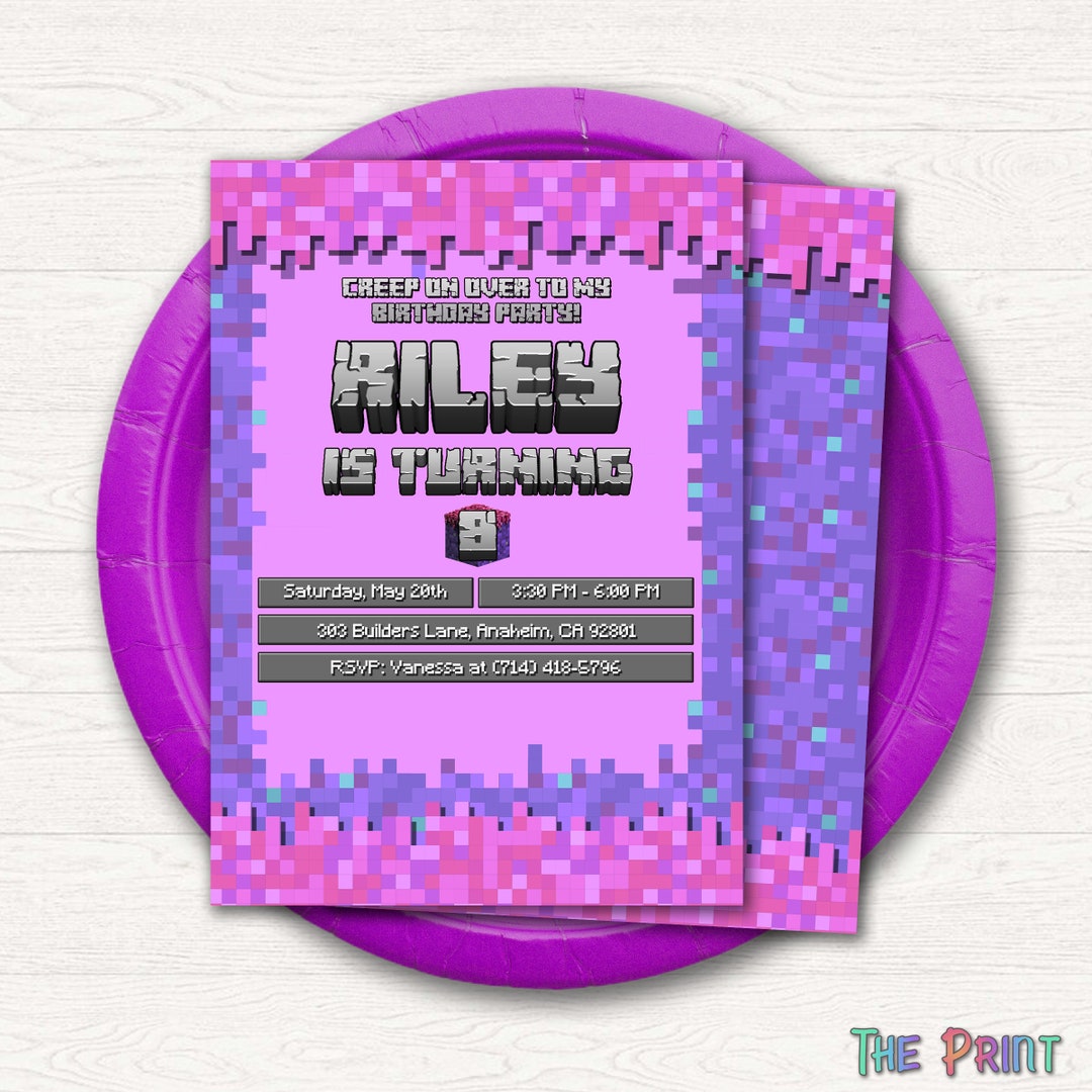 Pixelated Video Game Invitation Pixelated Game Birthday - Etsy Australia
