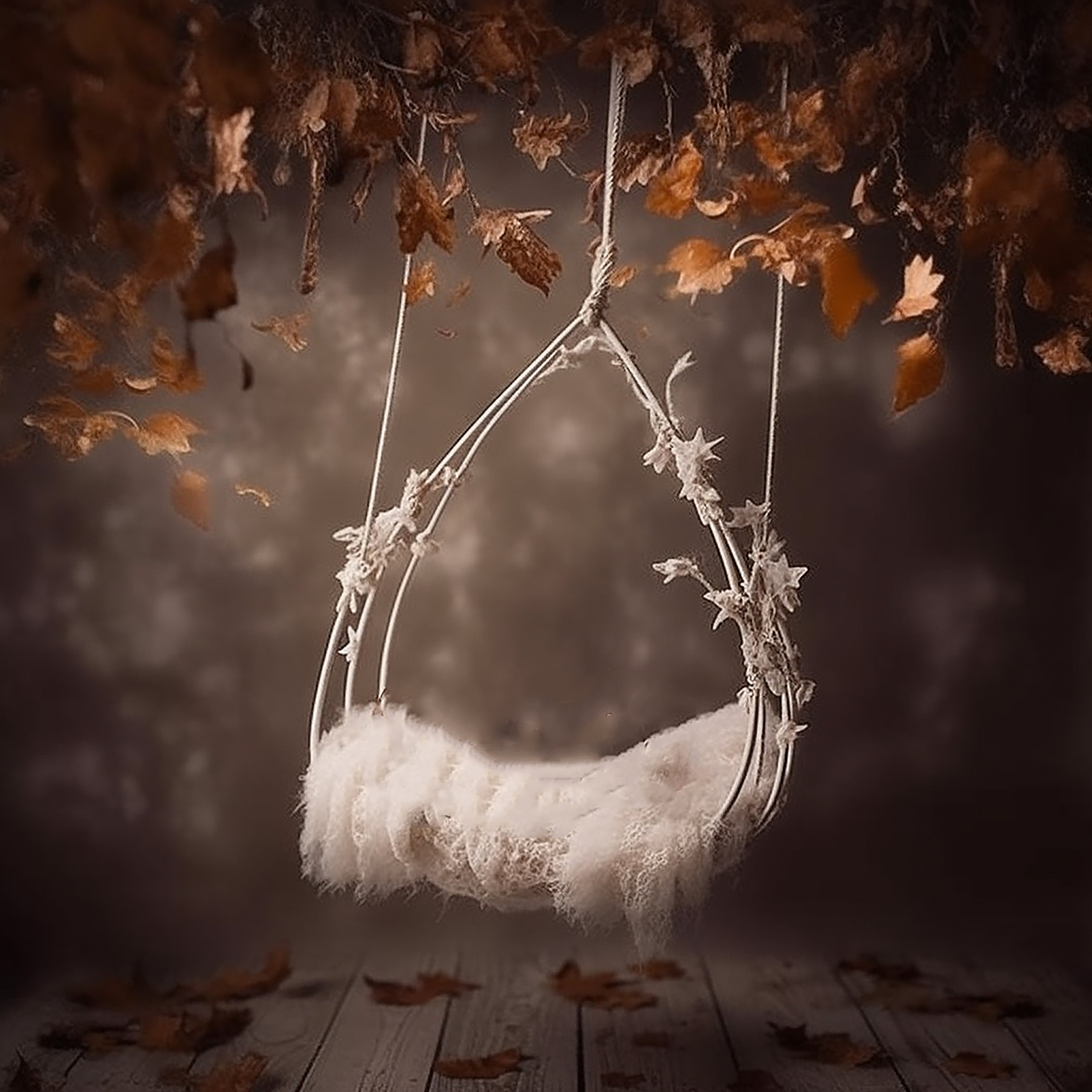 11 Branch Swing Digital Background, Newborn Baby Swing, Dark Brown ...