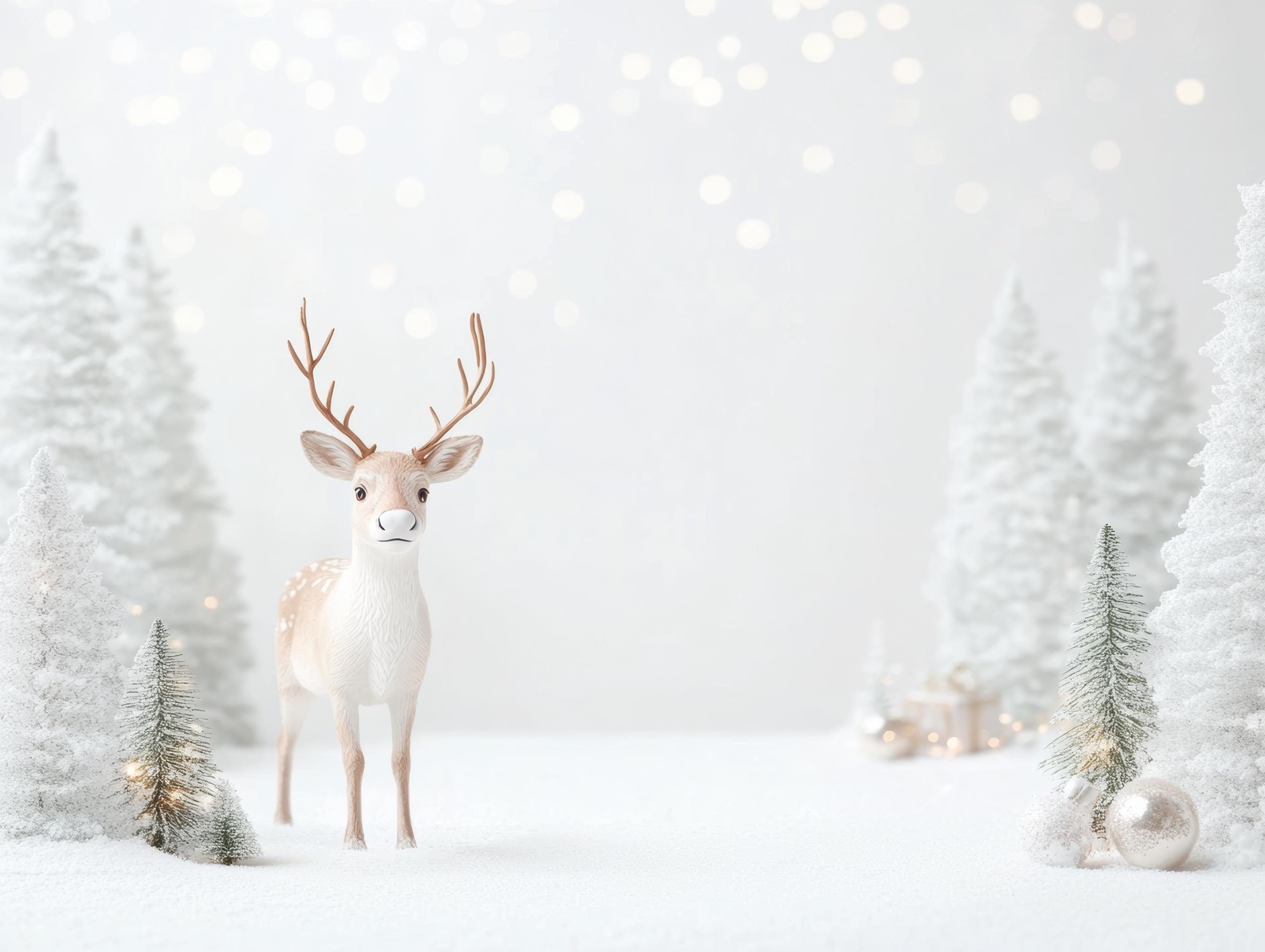 Reindeer Backdrop for Christmas Photos, Winter Backdrop , Reindeer ...